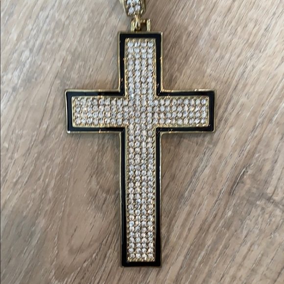 Accessories | Mens Big Bulky Cuban Cross Gold Silver Pendant | Poshmark